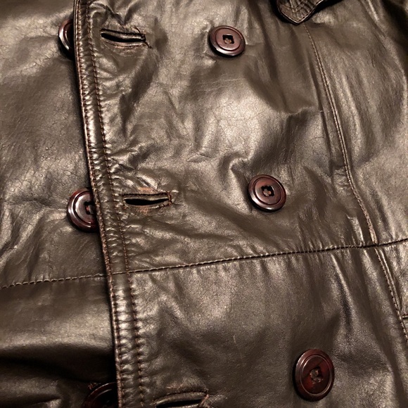 Jackets & Coats | Rare 7s Vintage Bengal Lancer Leather Trench Coat ...